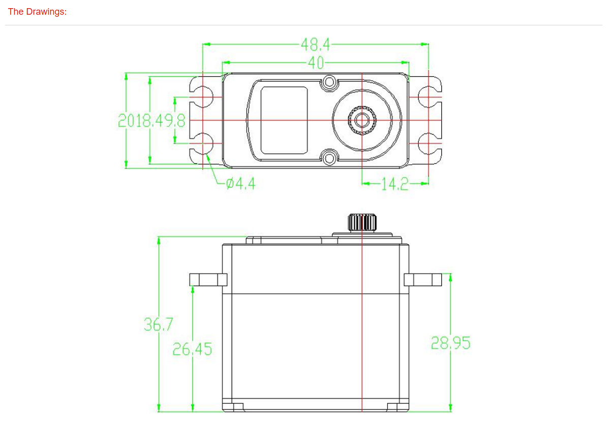 Feetech SCS40 8.4V 40kg Metal Gear Coreless Motor Serial Control Bus ...