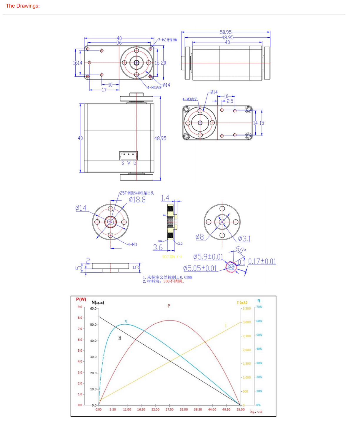 Feetech HLS3955M 12V 55kg 360 Degree Coreless Motor Double Shaft ...