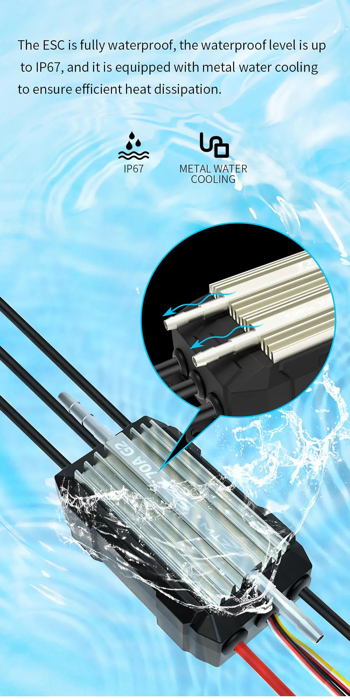 ZTW Seal G2 70A ESC 3-6S SBEC Waterproof Bidirectional Water-cooling ...