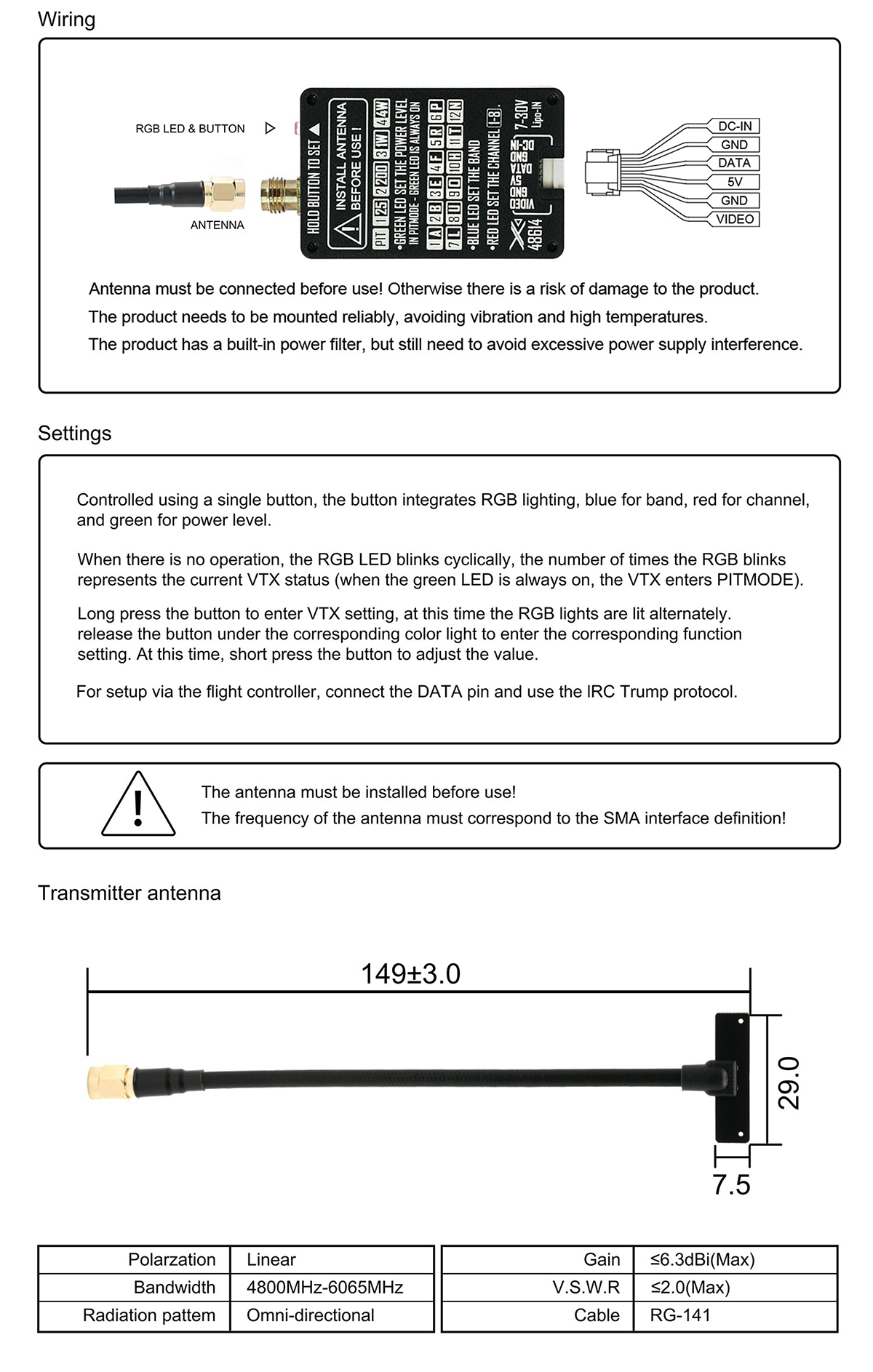RUSHFPV XSPAN 4.8-6.1G 4W Broadband VTX Transmitter Module for RC ...