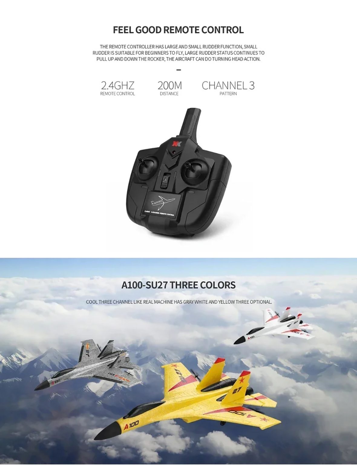 WLtoys XK A100 SU-27 J-11 3CH RTF RC Airplane Fixed-Wing 340mm Wingspan ...