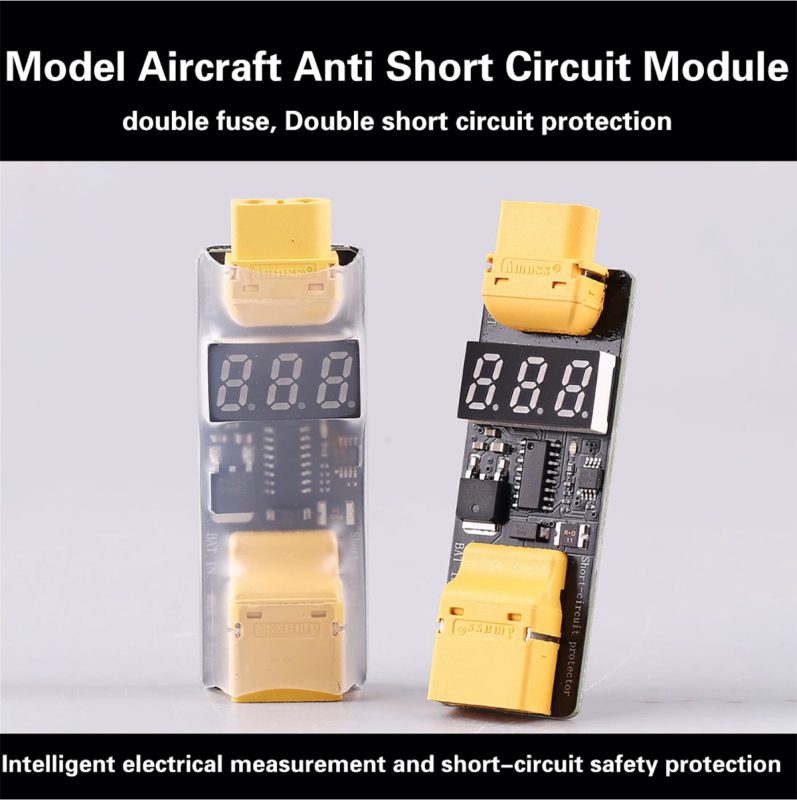 Anti Short Circuit Module XT60 Plug Dual Fuse Smart Voltage Detection ...