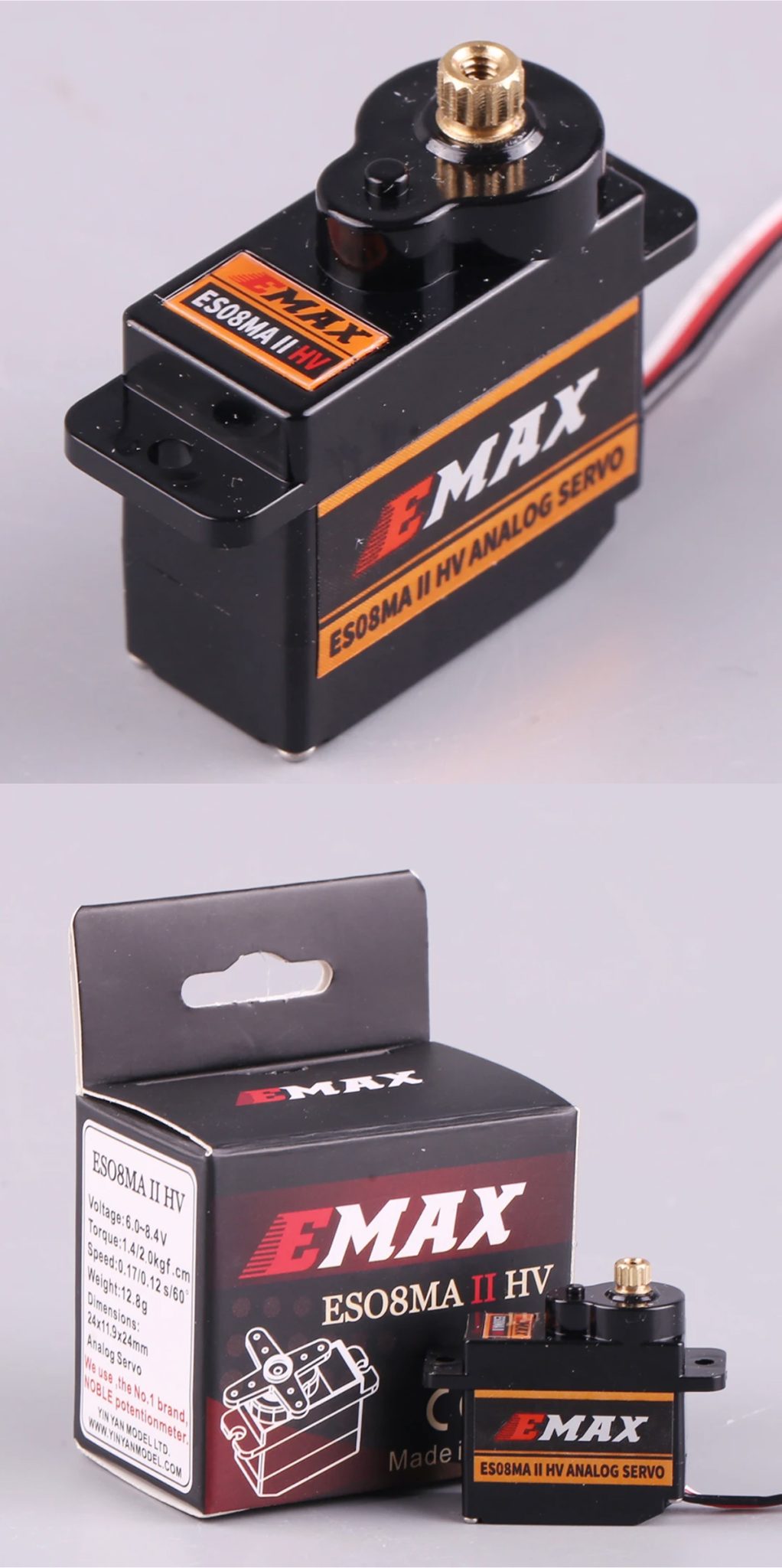 EMAX ES08MA II HV 8.4V 12g Lightweight Metal Gear Analog Servo for RC ...