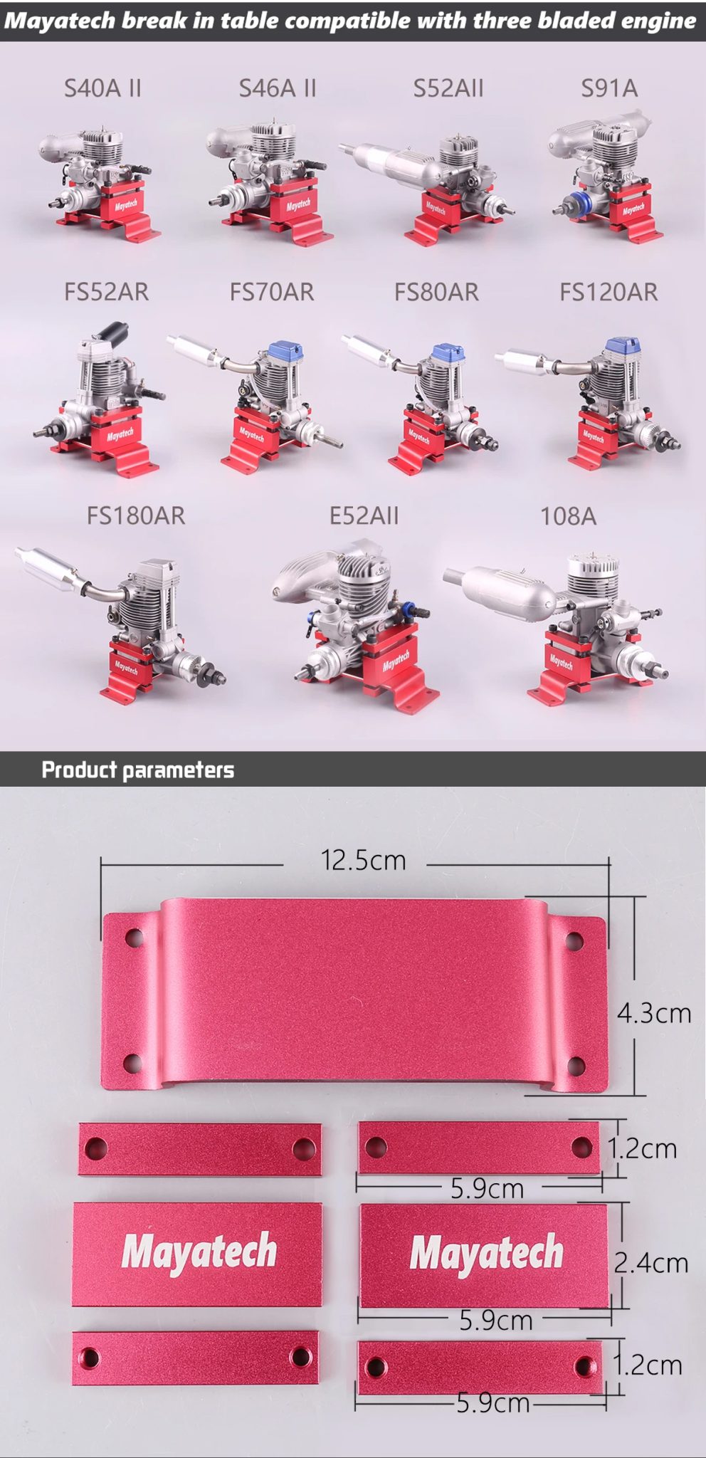 Mayatech CNC RC Model Engine Test Bench Running-in Stand Metal Mount ...