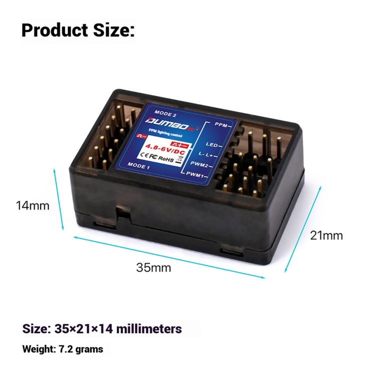 DumboRC PPM Light Control Module Dual PWM Channels DC4.8-6V for RC Car ...